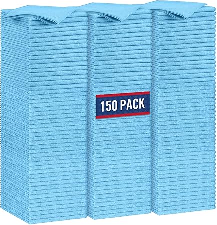 Amazon.com: GLIMGLINT Blue Microfiber Cleaning Cloth,150PK Reusable ...