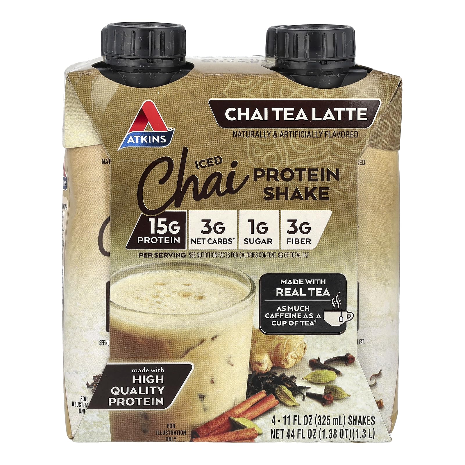 Snapklik.com : Atkins Iced Chai Tea Latte Protein-Rich Shake, Keto ...