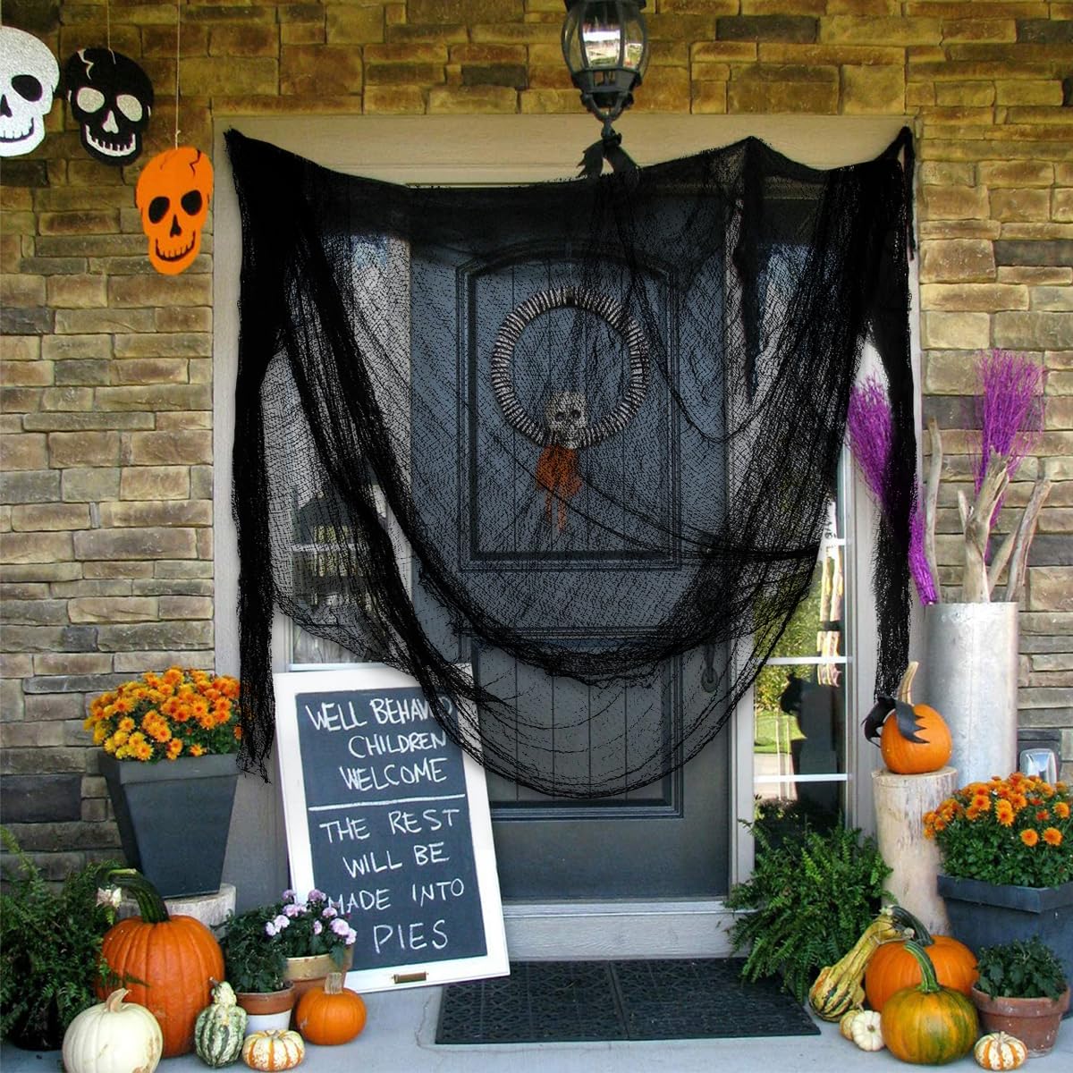 Snapklik.com : Halloween Black Creepy Cloth 197 X79in Giant Halloween ...