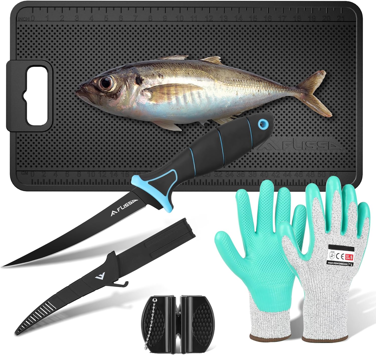 Amazon.com: FLISSA 4PCS Fish Fillet Set with 6" Fillet Knife, 24"*13 ...