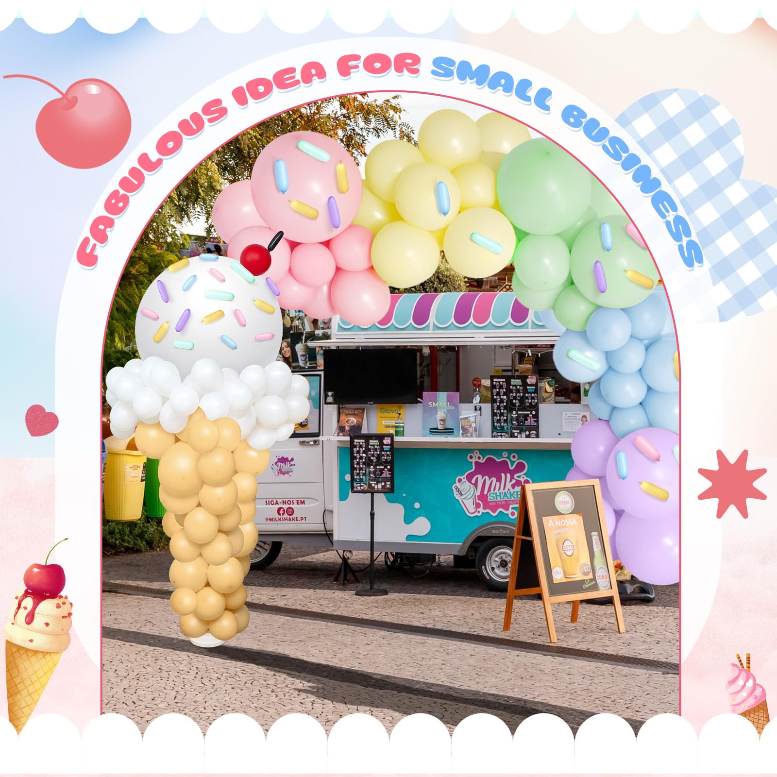 Ice Cream Cone Balloon Arch Madison Balloon Garlands, Balloon Arches,