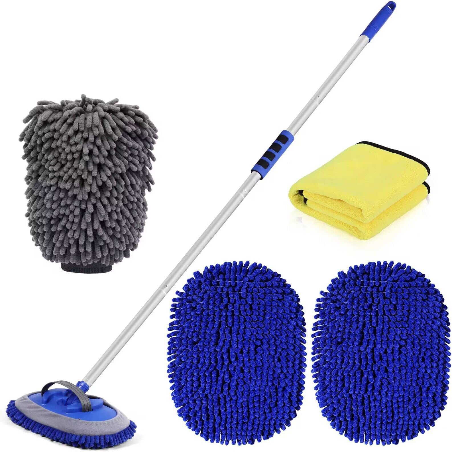 Amazon.com: Wontolf 62'' Car Wash Brush with Long Handle Chenille ...
