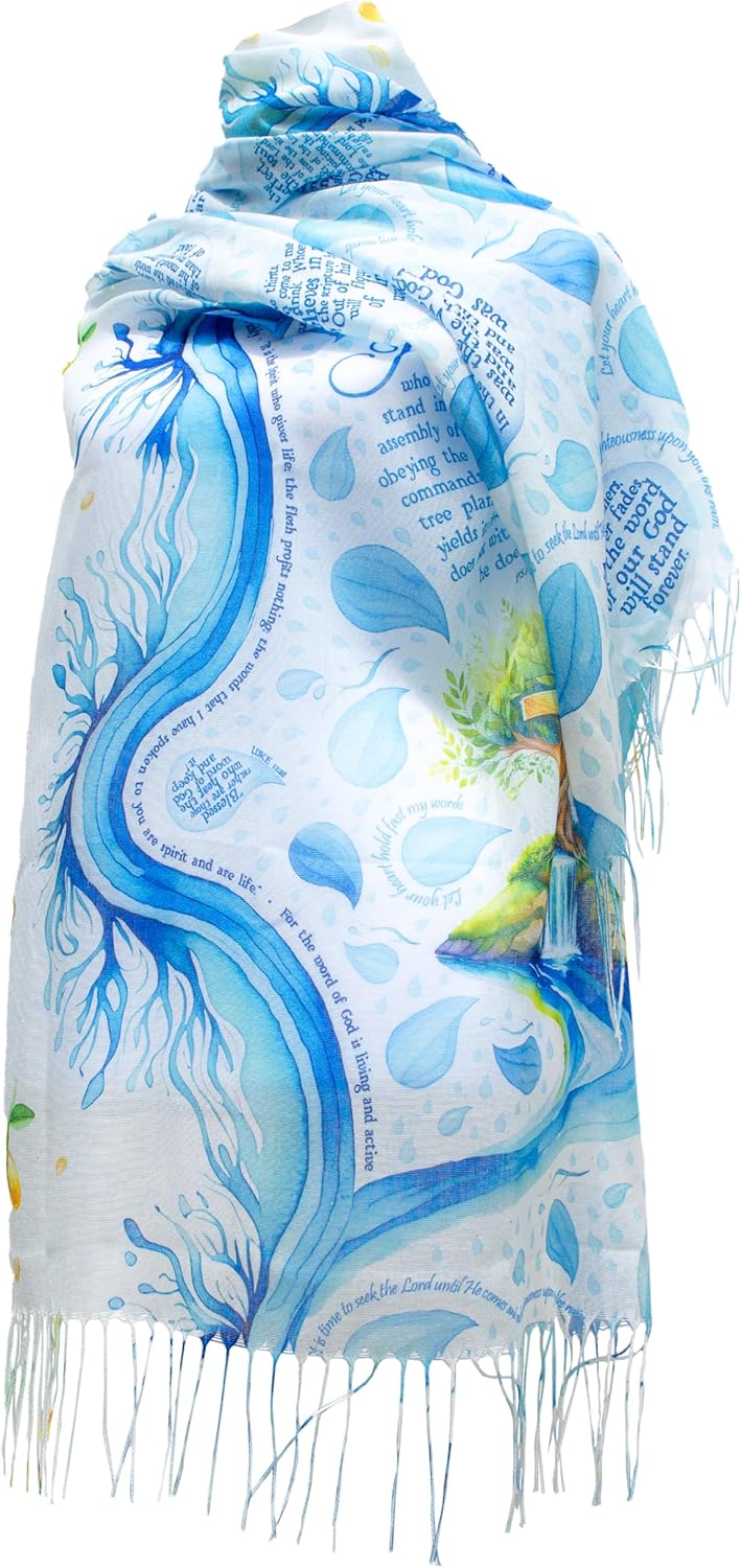 Seed of Life Prayer Scarf - Psalm 1 - Soft, Lightweight 28"x70 ...