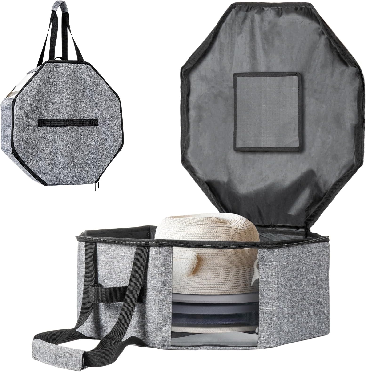 Amazon.com - SOUJOY 2 Pack Hat Storage Box, 19" D x 17" H Foldable Felt ...