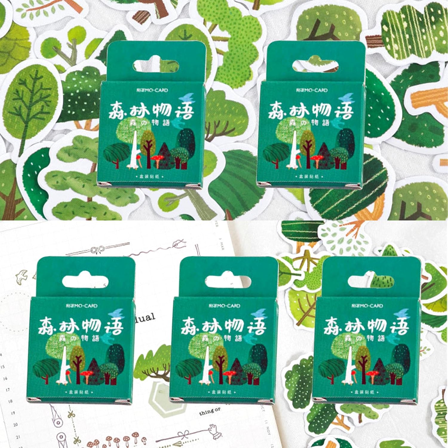 Amazon.com: 230PCS Tree Stickers Green Forest Stickers for Scrapbooking ...