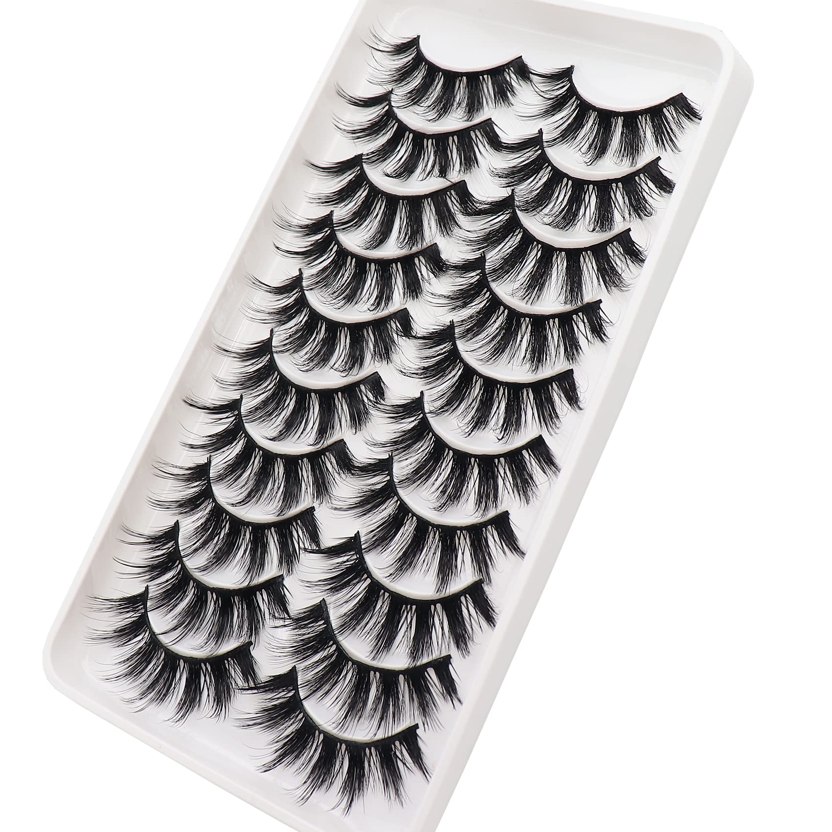 Losha Lashes Natural Look Fluffy False Eyelashes Handmade Faux Mink ...