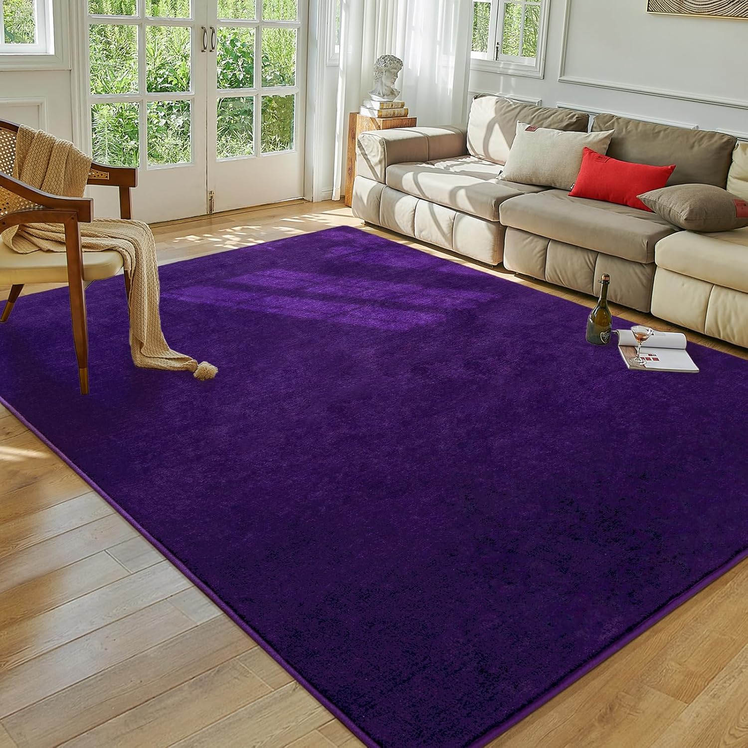 Amazon.com: Softlife Purple Area Rug for Bedroom Living Room, Solid Non ...