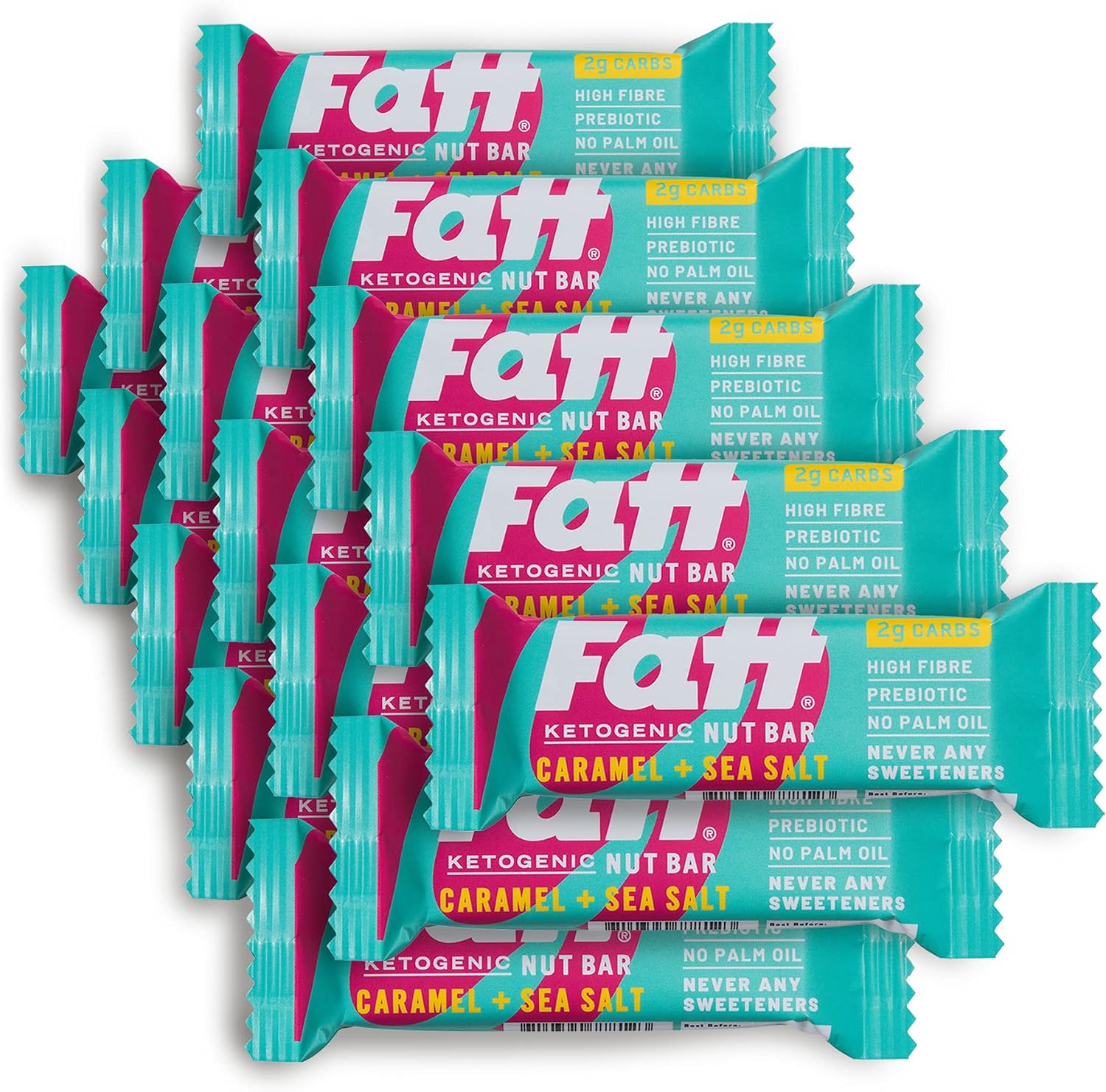 Fatt Keto Nut Bars - Caramel & Sea Salt, 15-Pack - 2g Carbs - 100% ...