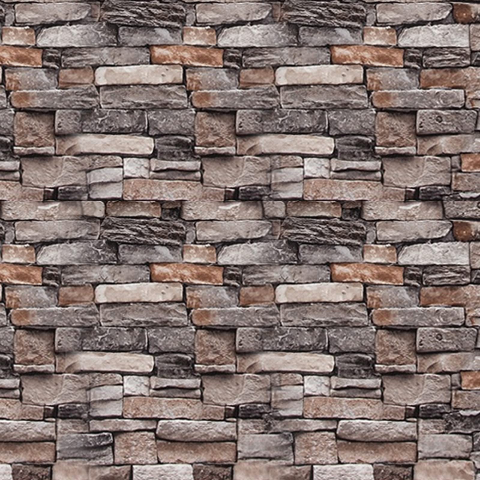 Buy 236"x17.7"Stone Wallpaper Peel and Stick 3D Brick Wallpaper Faux ...