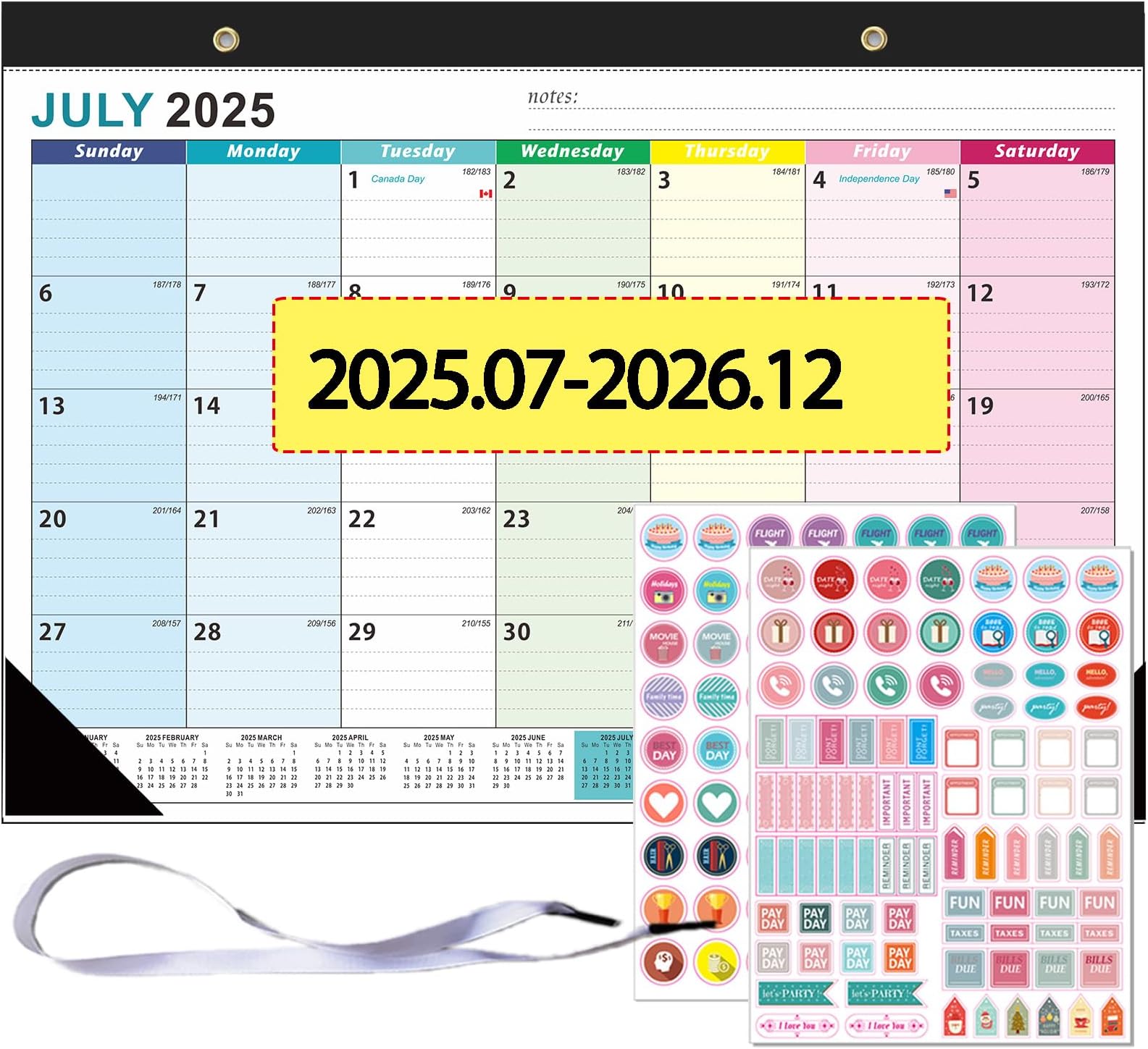 Sawanork Wall Calendar, 2025-2026 Monthly Desk Calendar with Corner ...