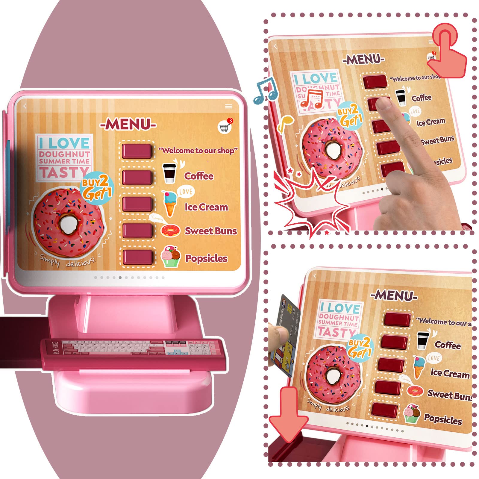 JUMEI Grocery Store Pretend Play,Kids Grocery Store Playset Ice Cream ...