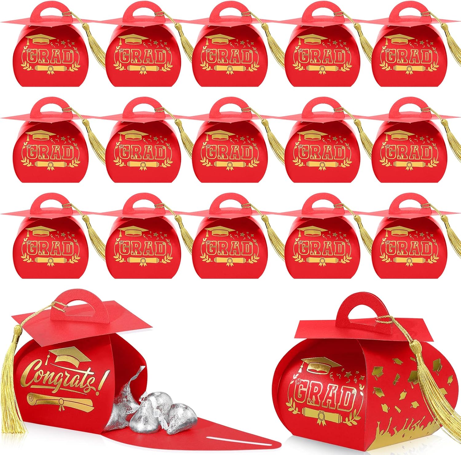 Amazon.com: Colarr 100 Pack Graduation Cap Candy Box Graduation Party ...