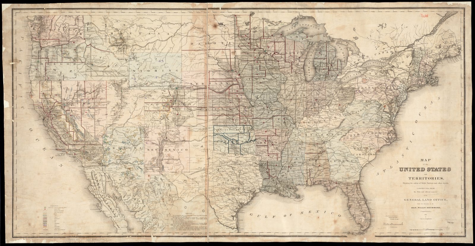 Map 1871 Map Of The United States And Territories Showing | Desertcart ...