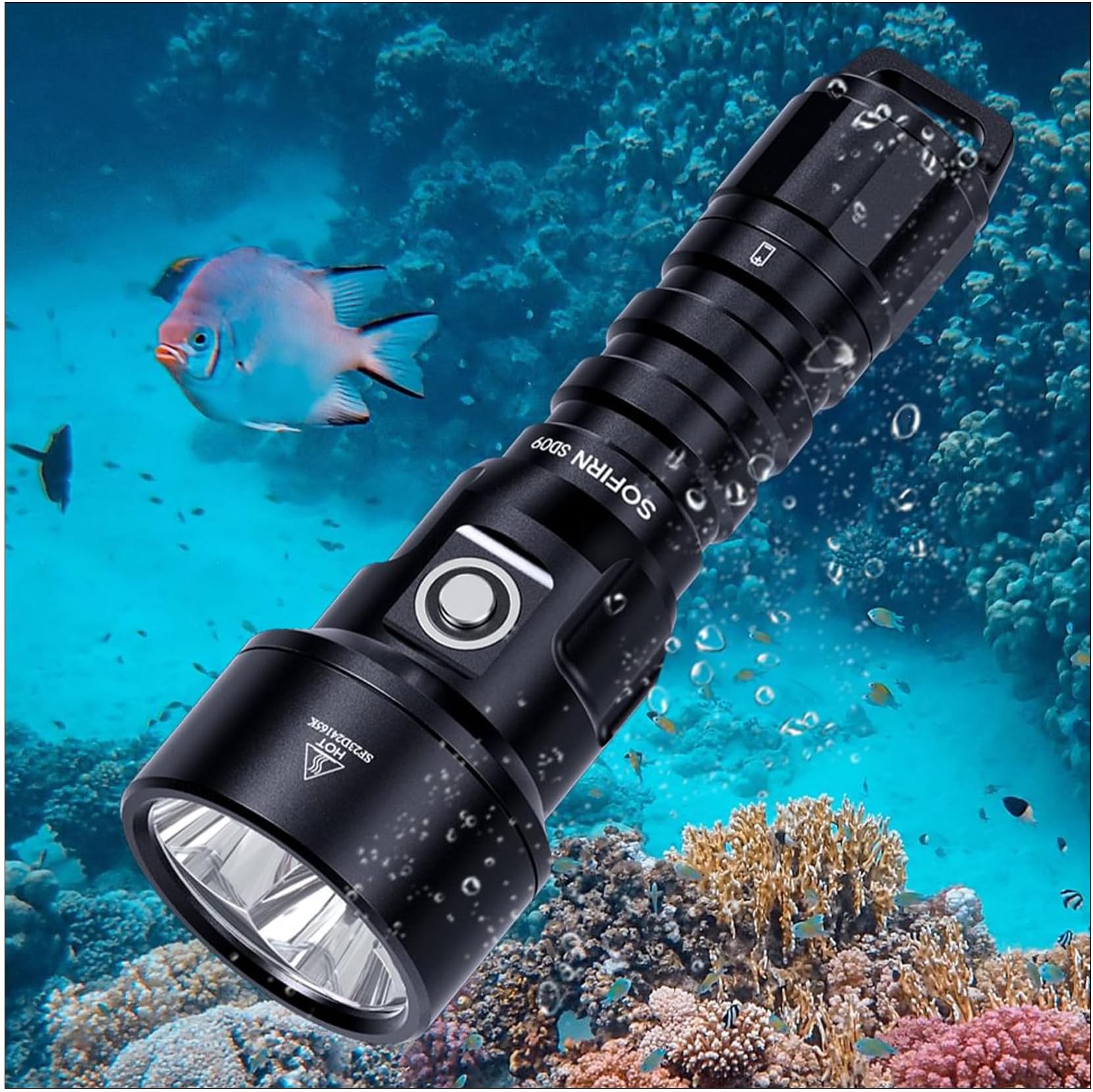 Amazon.com: 77outdoor Sofirn SD09 Diving Flashlight 3400 High Lumens ...