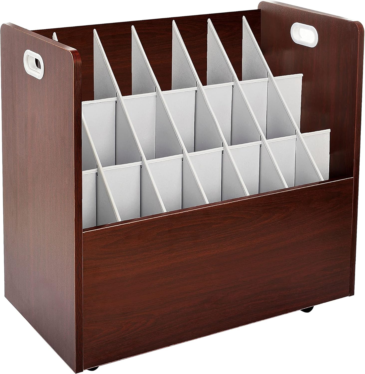 Amazon.com: AdirOffice 21-Slot Roll File Cabinet, Mobile, Mahogany, 30 ...
