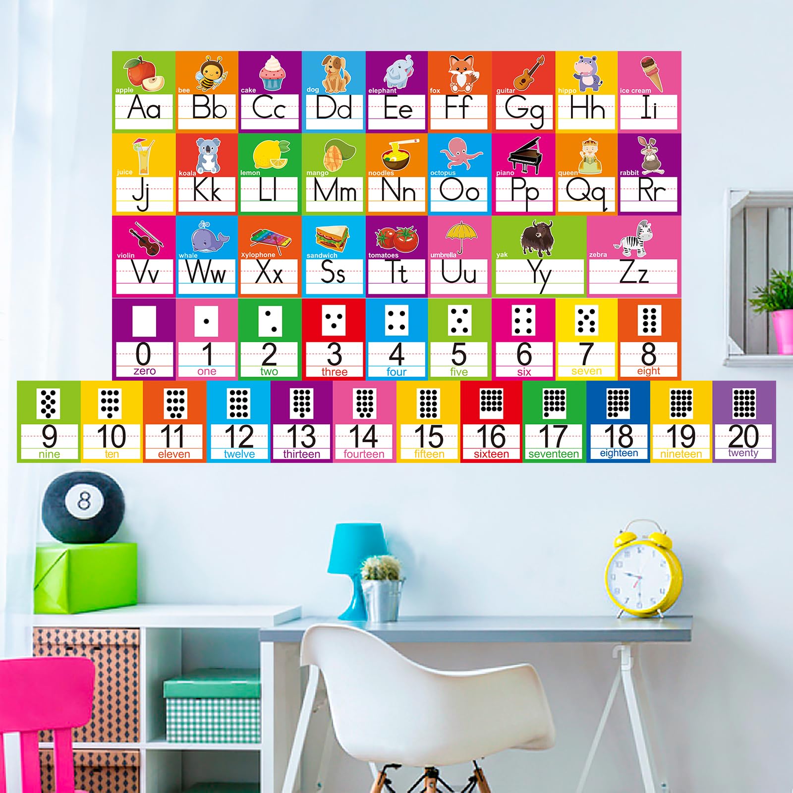Snapklik.com : Alphabet Line Bulletin Board Set ABC Number 0-20 Wall ...