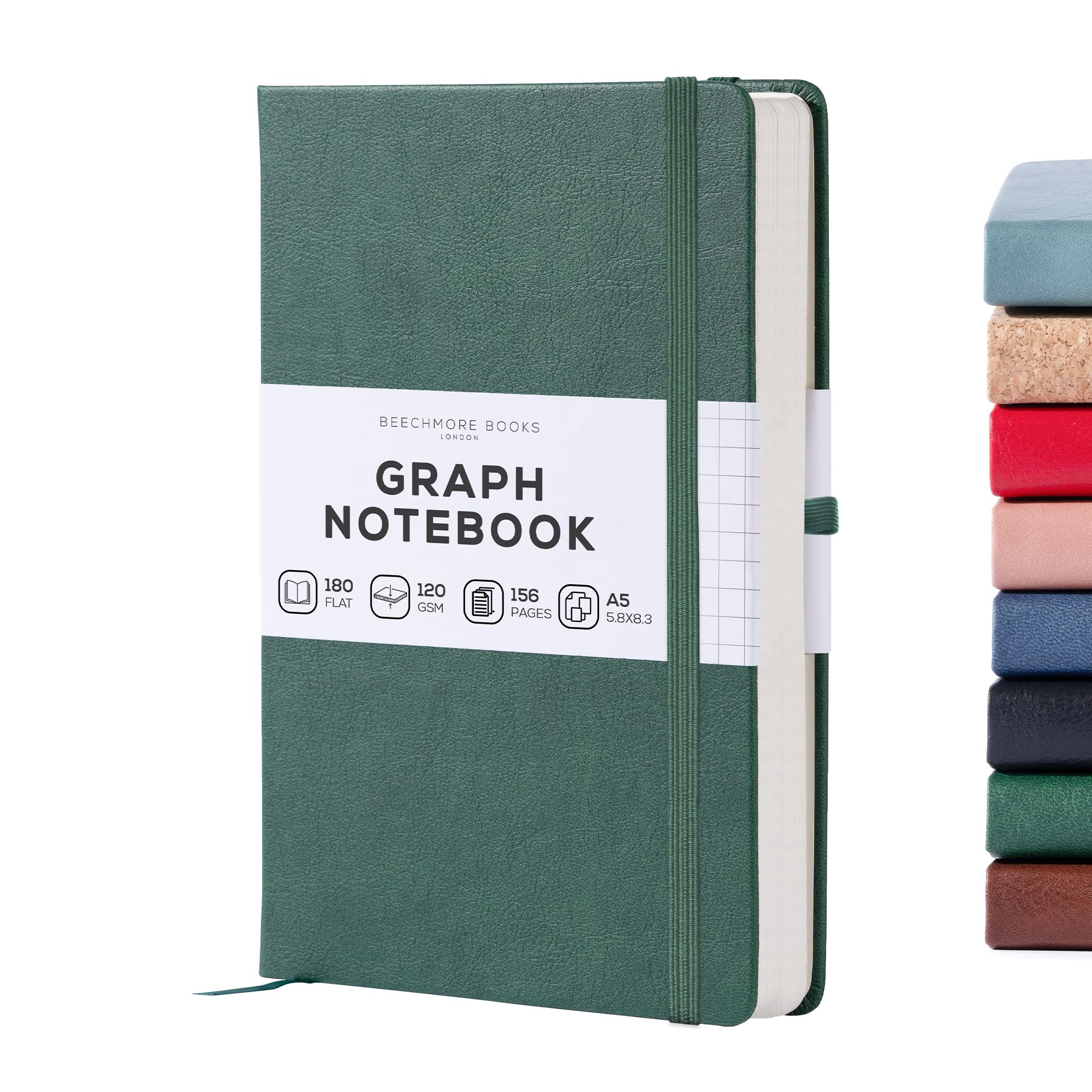 Amazon.com : BEECHMORE BOOKS Graph Paper Notebook - Regular, Green ...