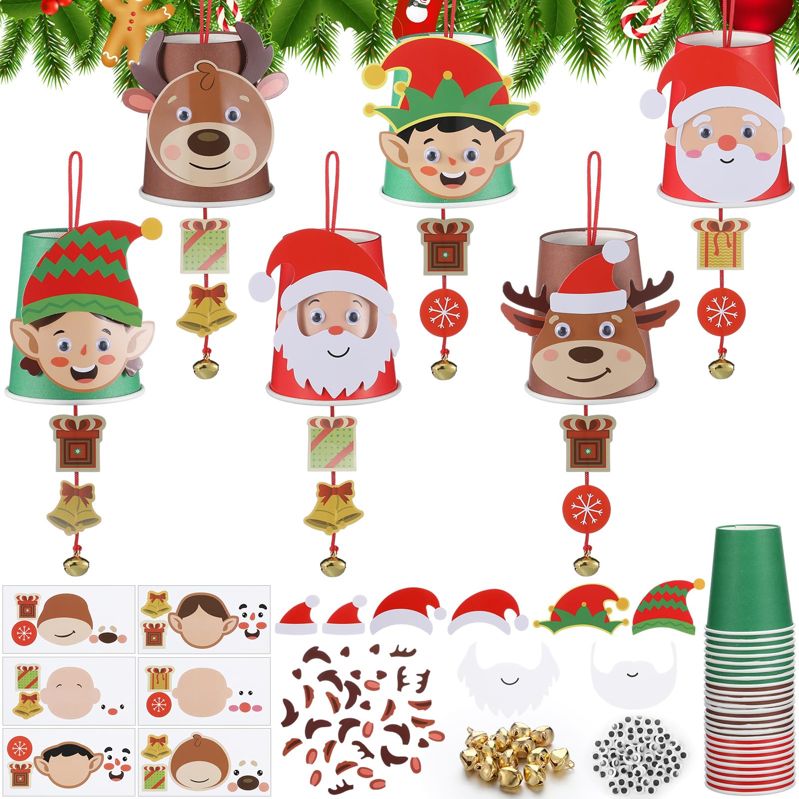 Amazon.com: 24 Sets Christmas Craft Kits for Kids Make Your Own DIY ...