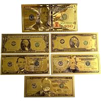 Gold Foil U.S. Dollar Bill Bookmarks 6pcs