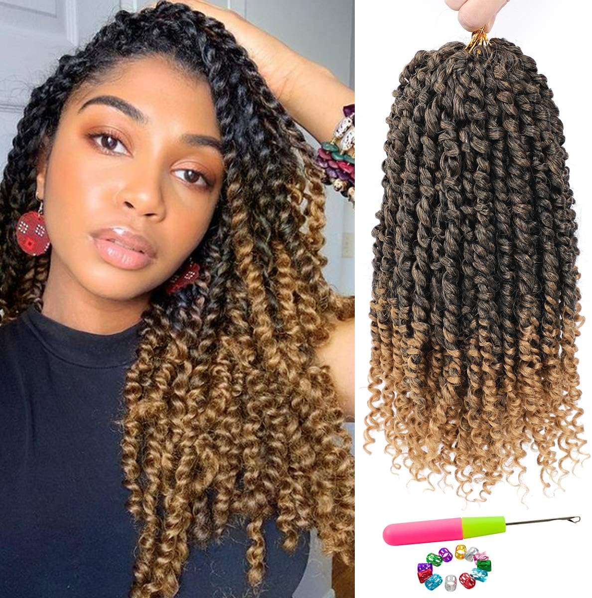 Amazon.com : Passion Twist Crochet Hair 14 inch 8 Packs Pre-Twisted ...