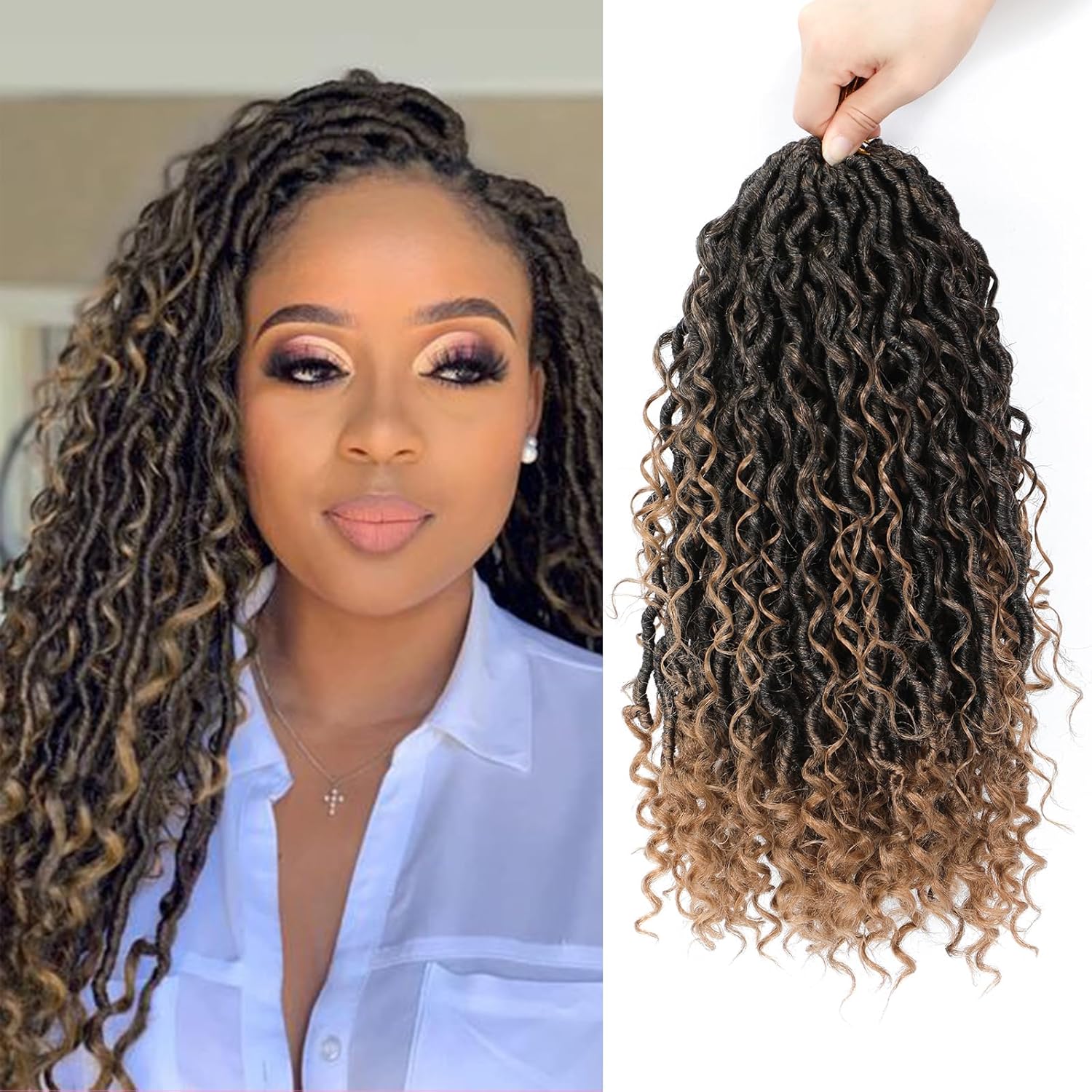 Amazon.com : 8 Packs Boho Faux Locs Crochet Hair 10 Inch Crochet Soft ...