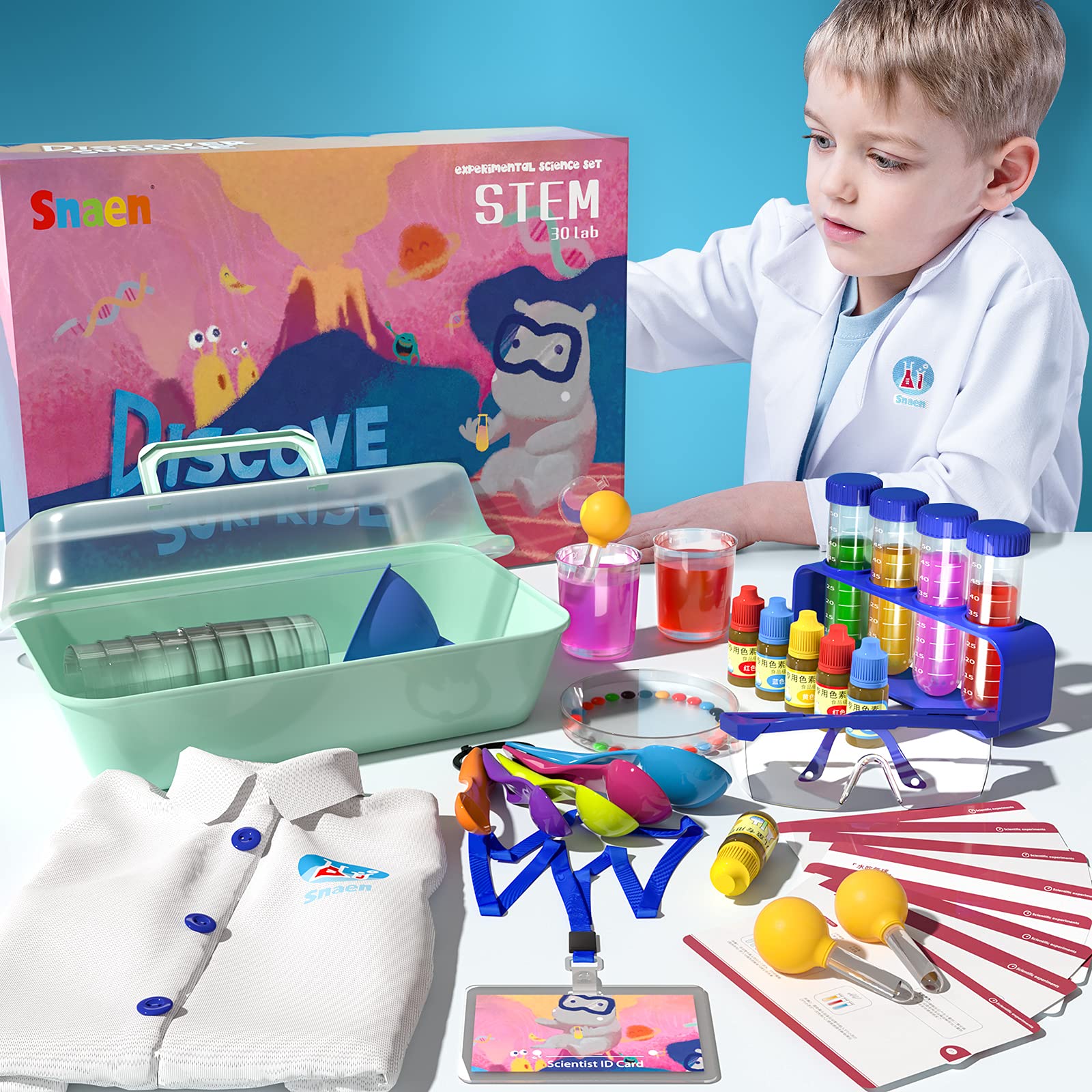 Snaen Kids Science Kit 46 Lab Chemicals Experiments Toys Gifts ...