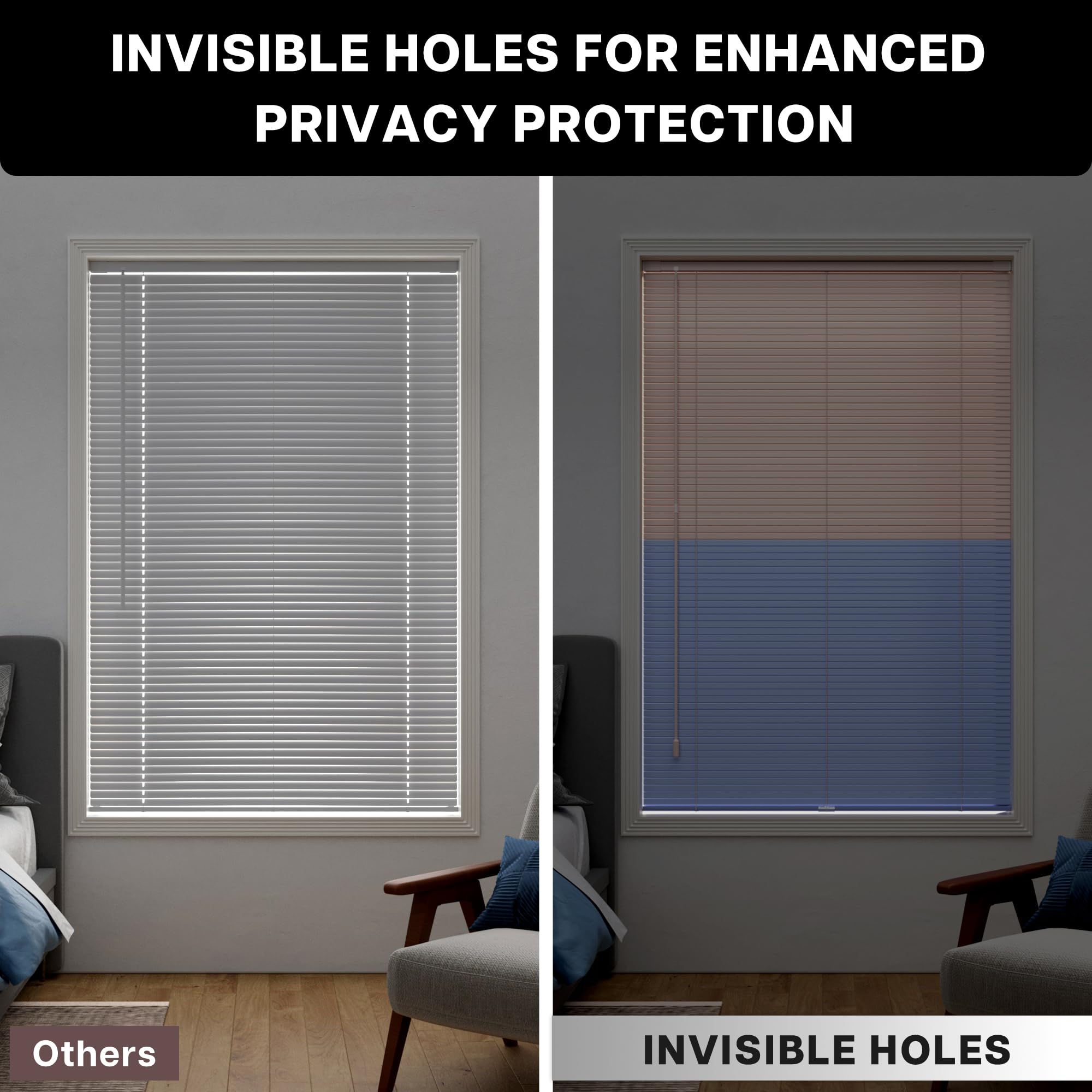 Snapklik.com : Two-Tone No Drill Blinds For Windows, Cordless Custom ...
