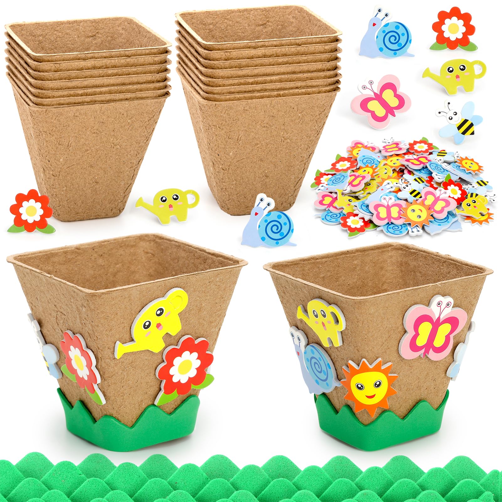 Snapklik.com : Ayfjovs 15 Pack Square Paper Peat Pots