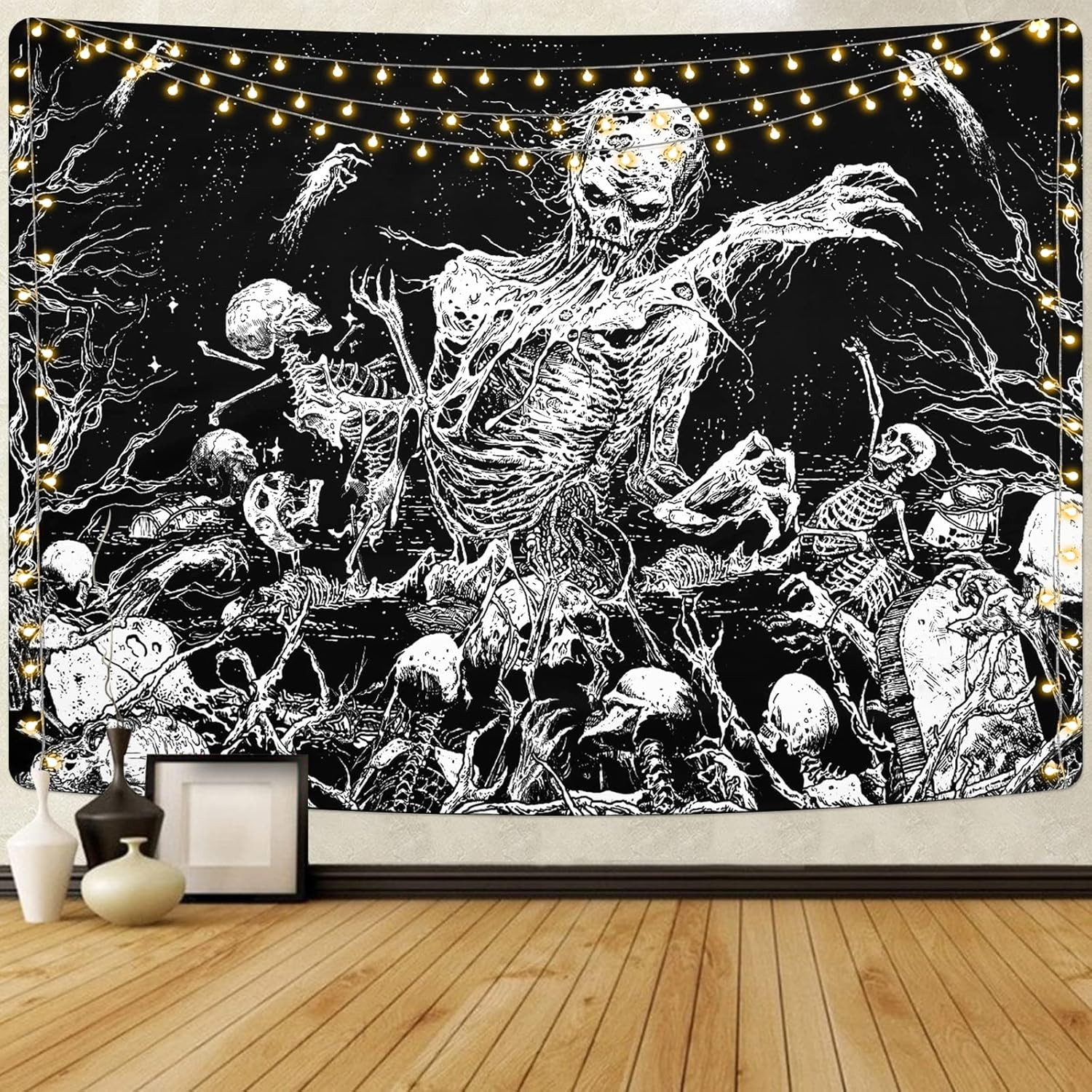 Amazon.com: Boniboni Skull Tapestry Black and White Tapestry Horror ...