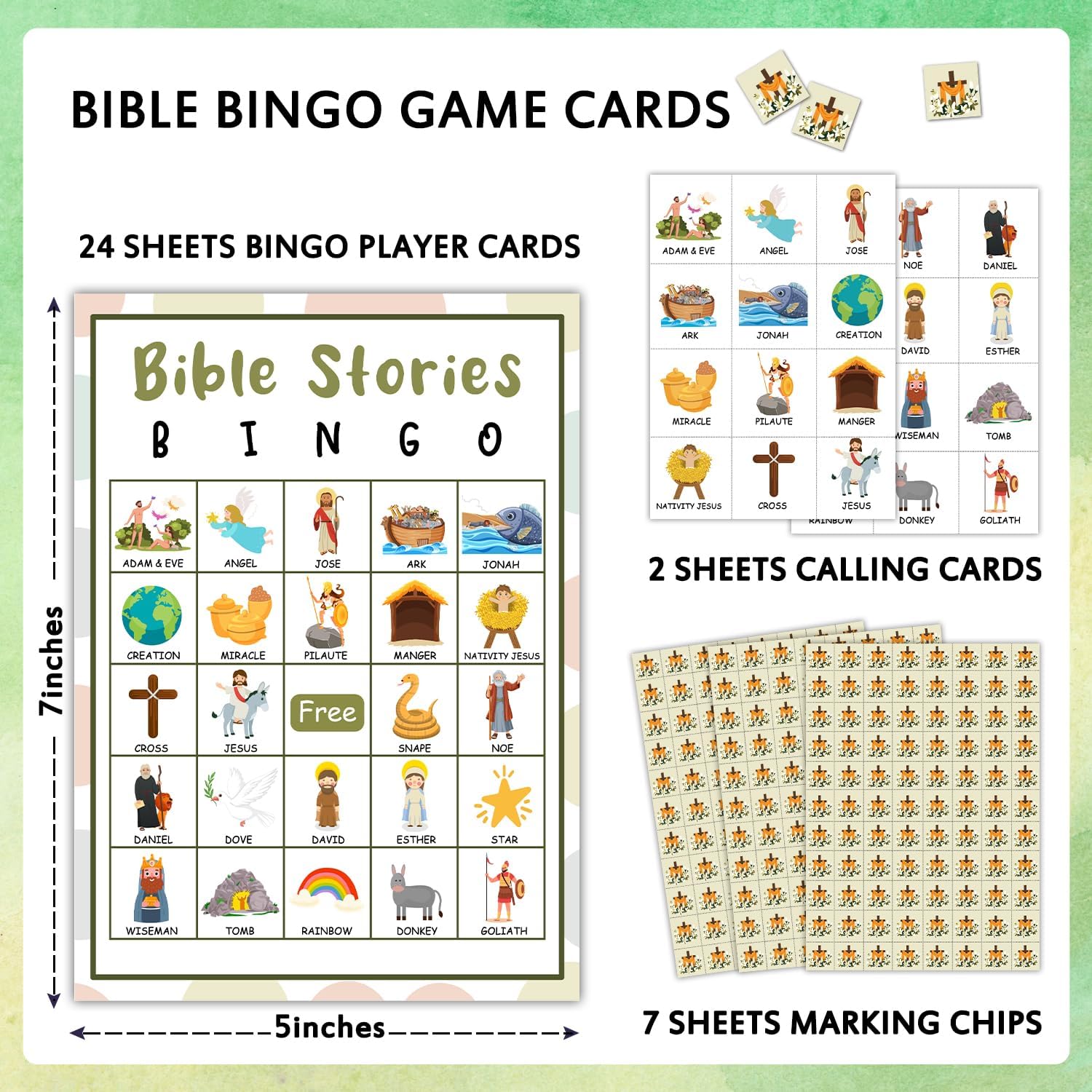Bible Bingo Game Cards 24 Players Bible Stories Nepal | Ubuy