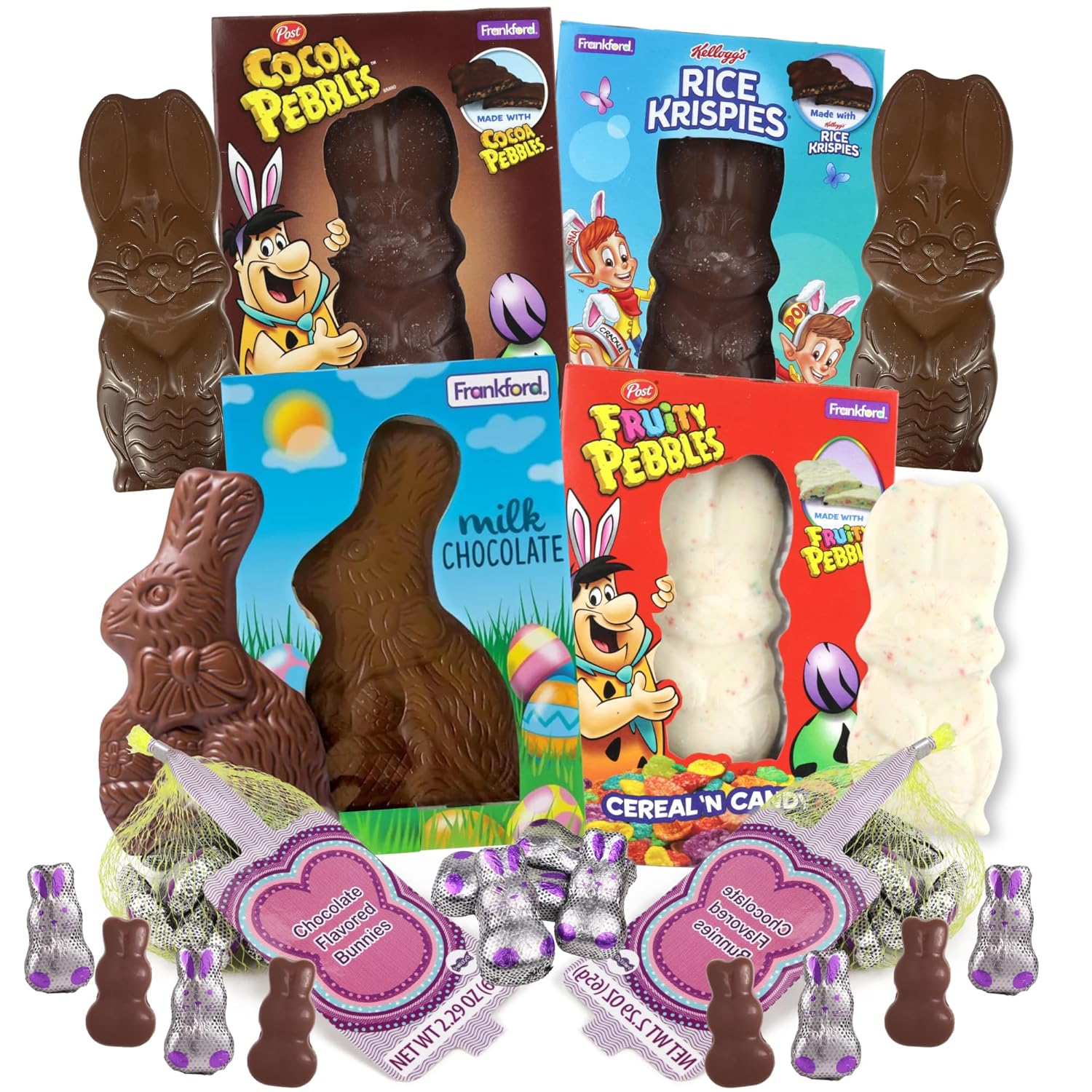 Amazon.com: Sweetzo Easter Candy Variety Pack, Chocolate Cereal Bunnies ...