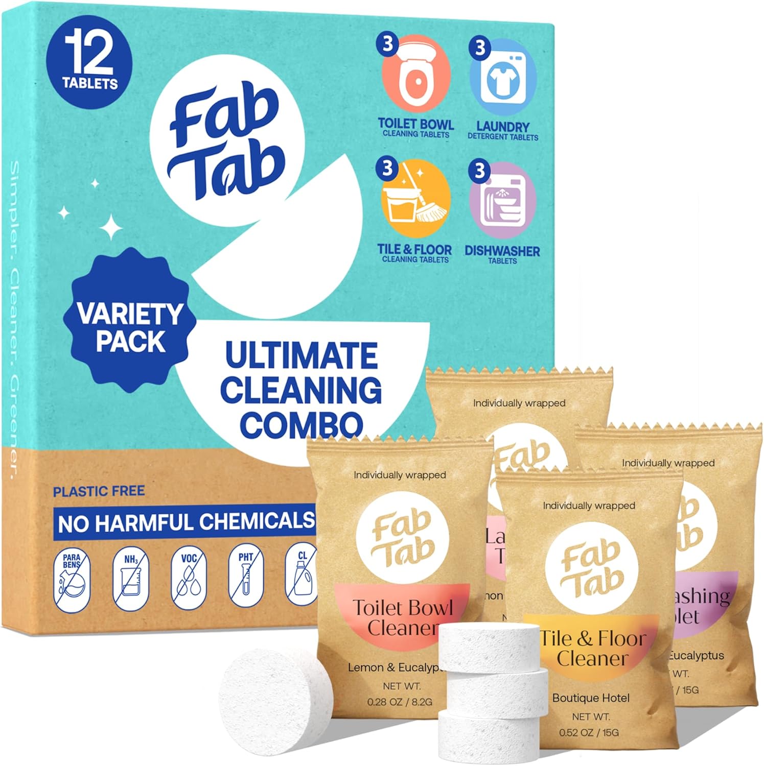Amazon.com: Fab Tab Cleaning Tablets Vacation and Travel Cleaning Kit ...