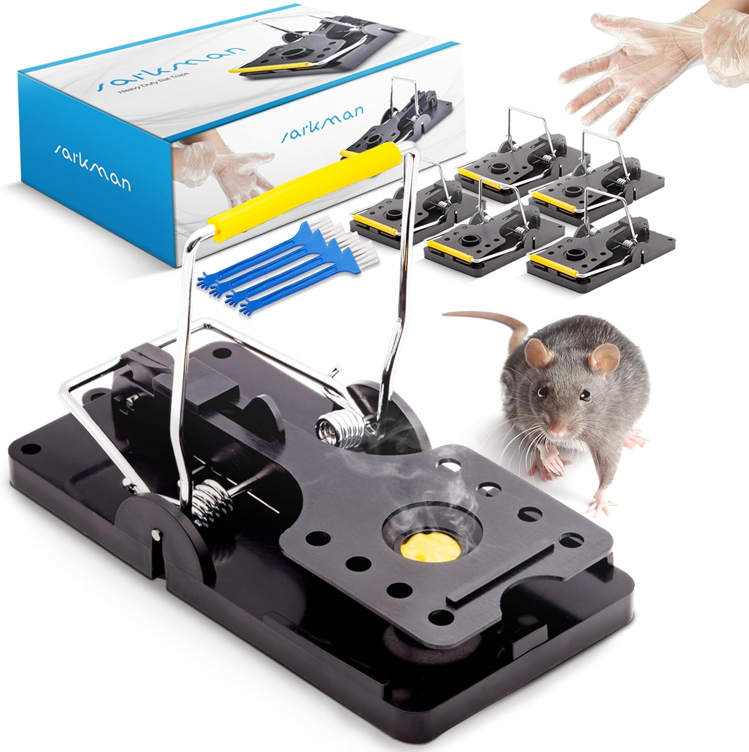 sarkman 6x Extra Large Rat Traps That Kill Instantly - Heavy Duty Rat ...