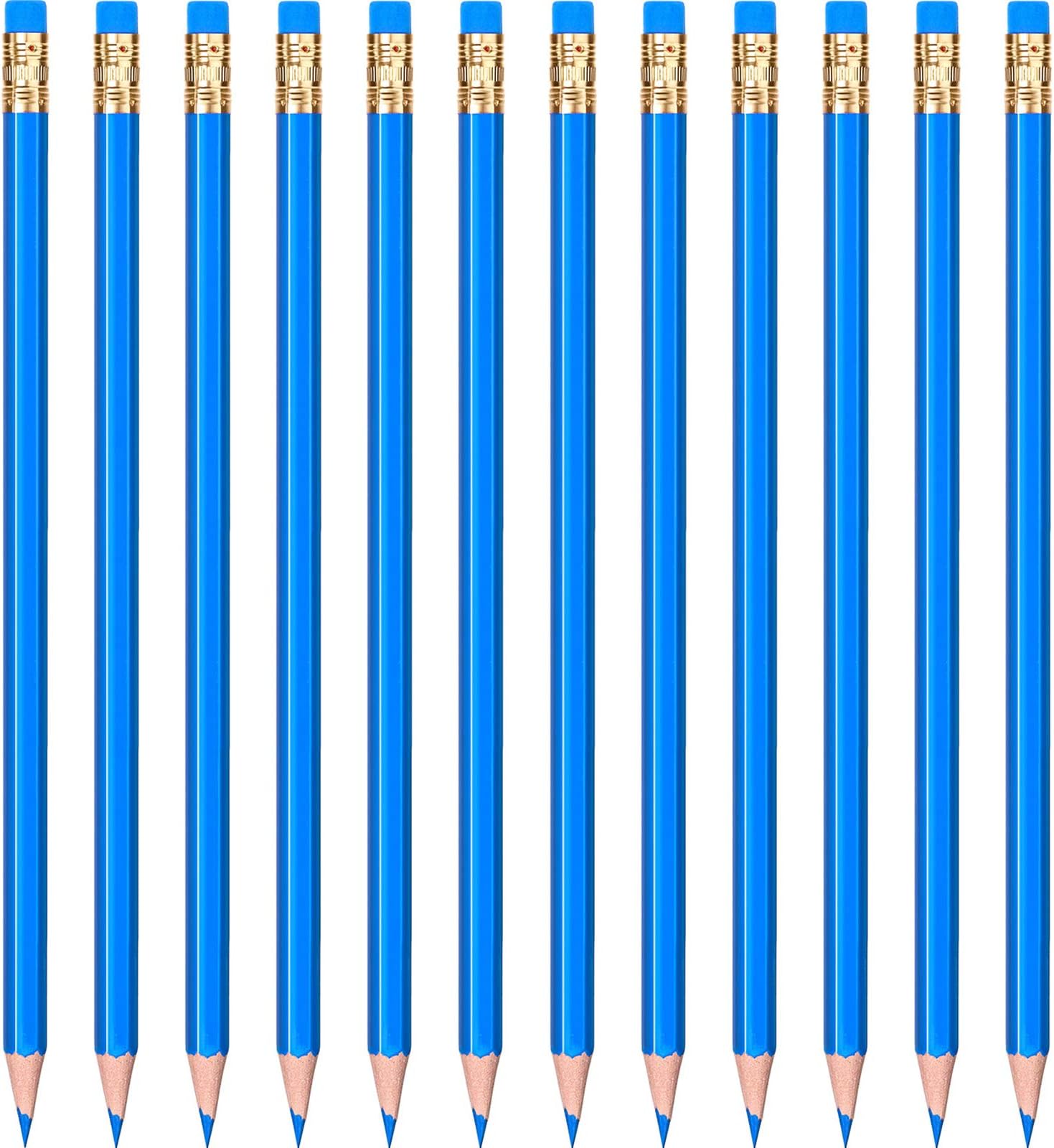 Zhanmai 36 Pieces Blue Pencils Checking Colored Blue Pencils #2 HB with ...