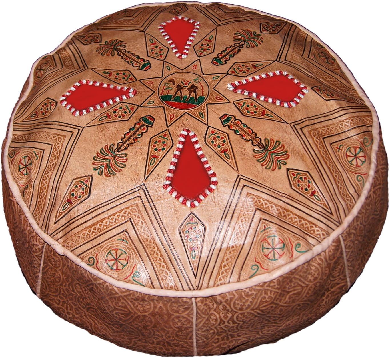 Amazon.com: Treasures Of Morocco Moroccan Poofs Hand Made 100% Leather ...