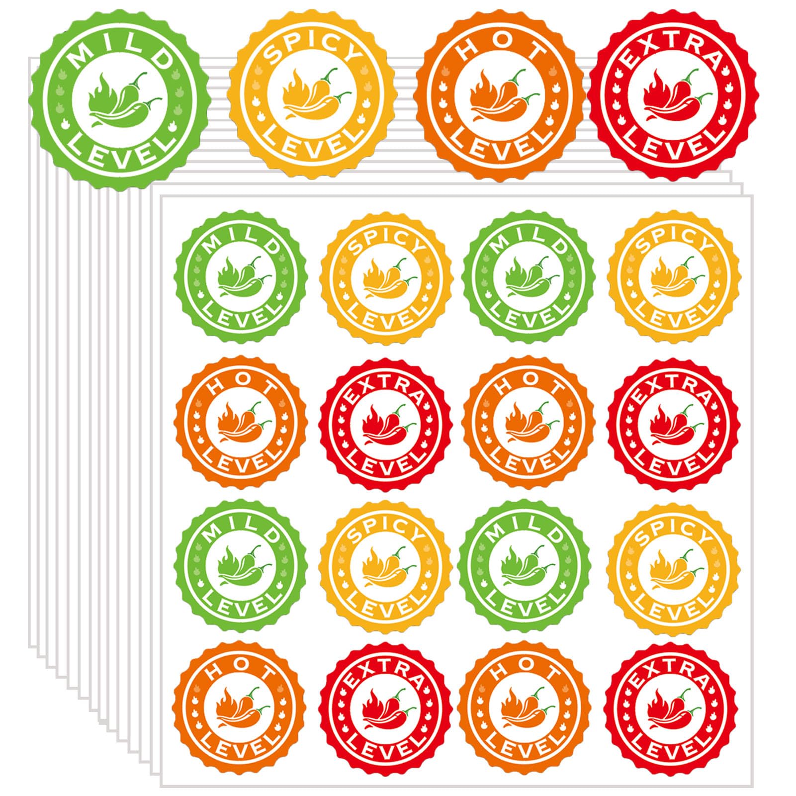 Amazon.com: 4 Level Spicy Indicator Stickers 400Pcs Chili Pepper ...