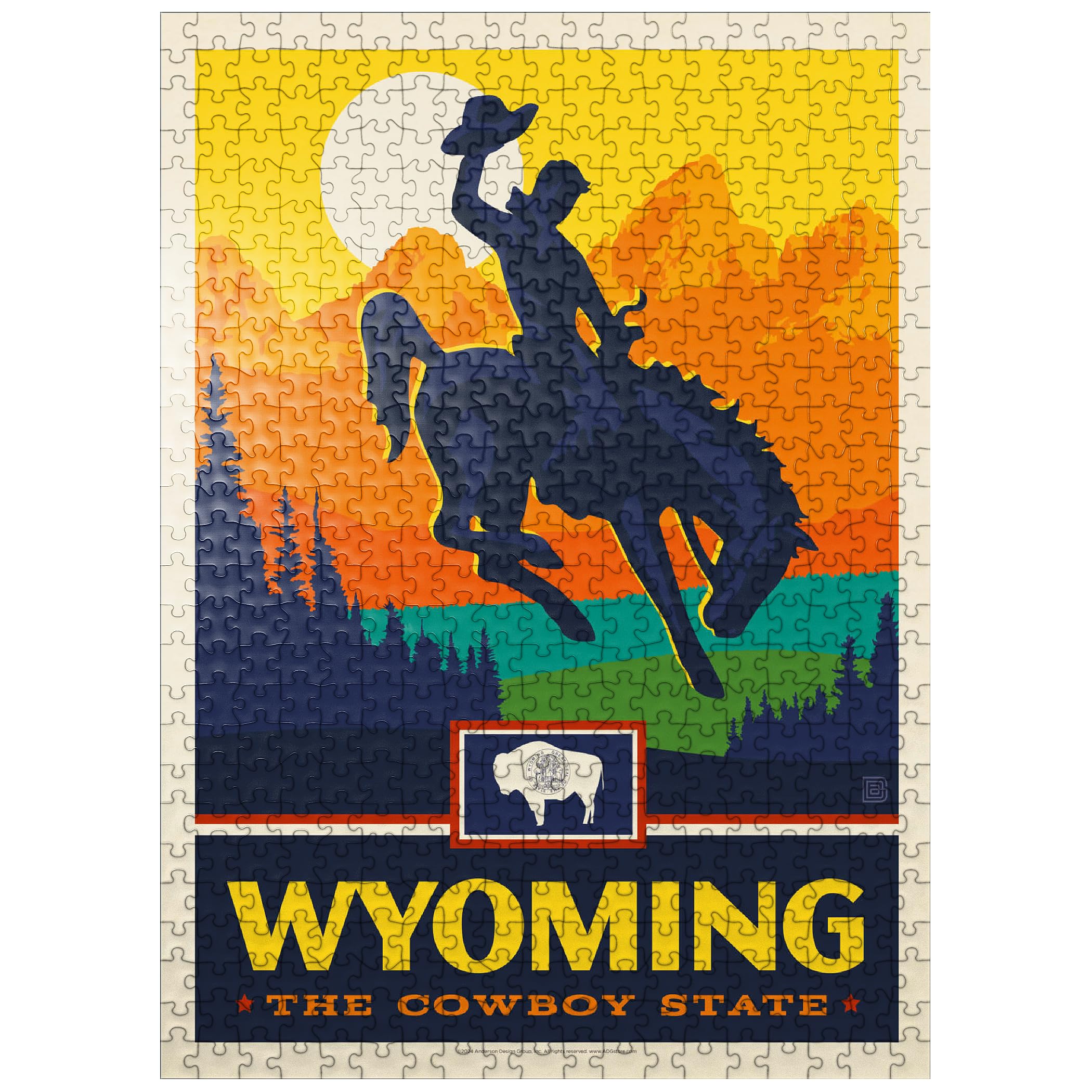Amazon.com: MyPuzzle Wyoming: The Cowboy State - Premium 500 Piece ...
