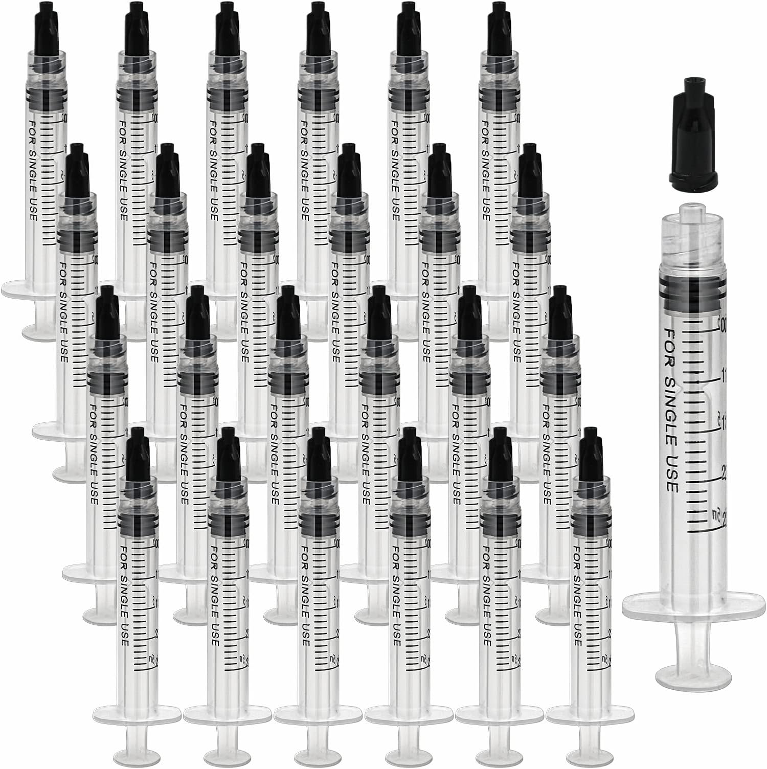 Amazon.com: 30 Pack 2mL Plastic Syringe Sterile Individual Wrap(No Needle),Luer Lock Syringes ...