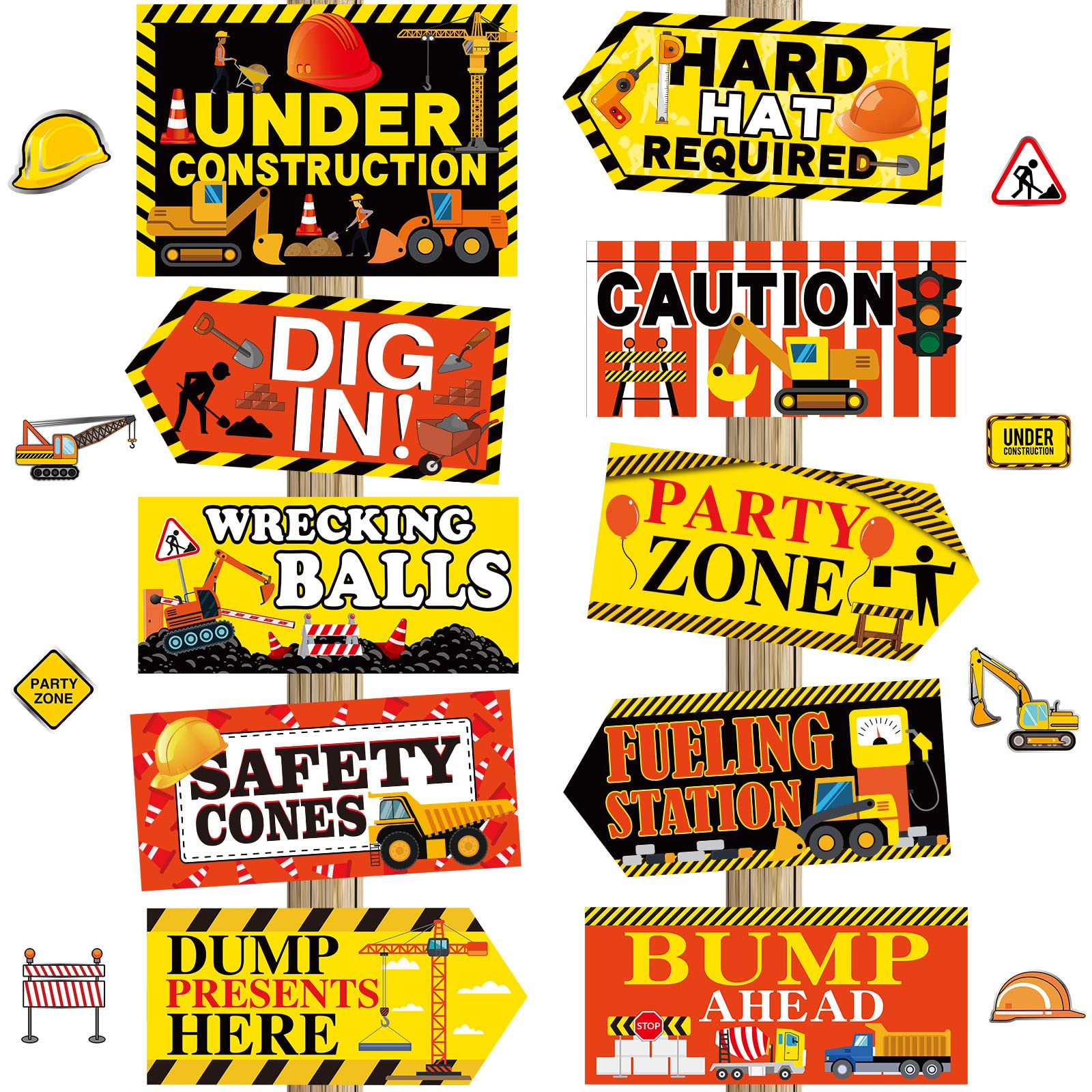 Refuel Construction Party Signs Welcome Sign For Birthday Party