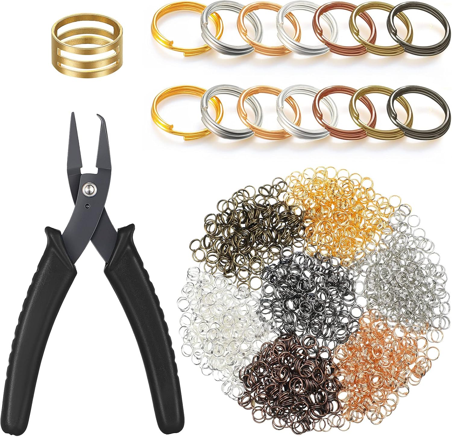 Amazon.com: Hotop 1402 Pieces Split Jump Rings Set, Double Closed Jump ...