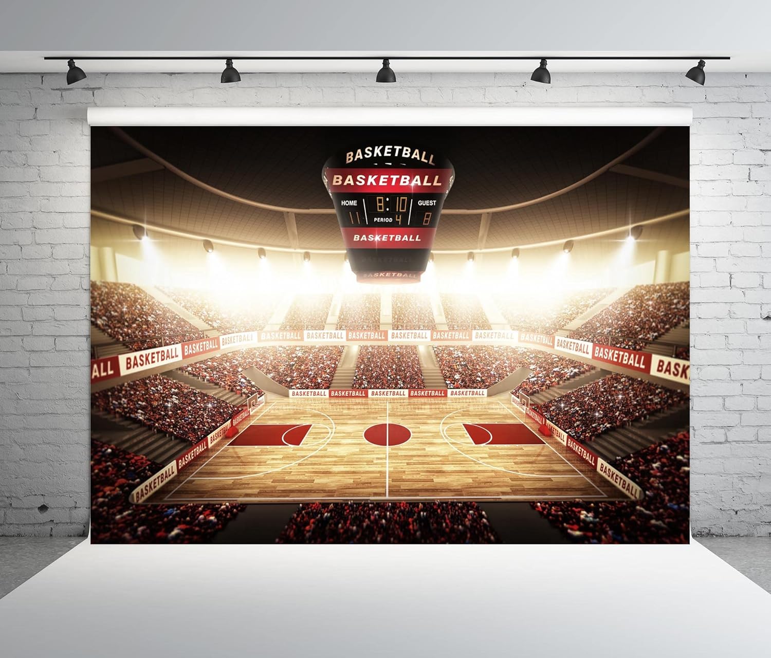Amazon.com : BELECO Basketball Court Backdrop 7x5ft Fabric Basketball ...