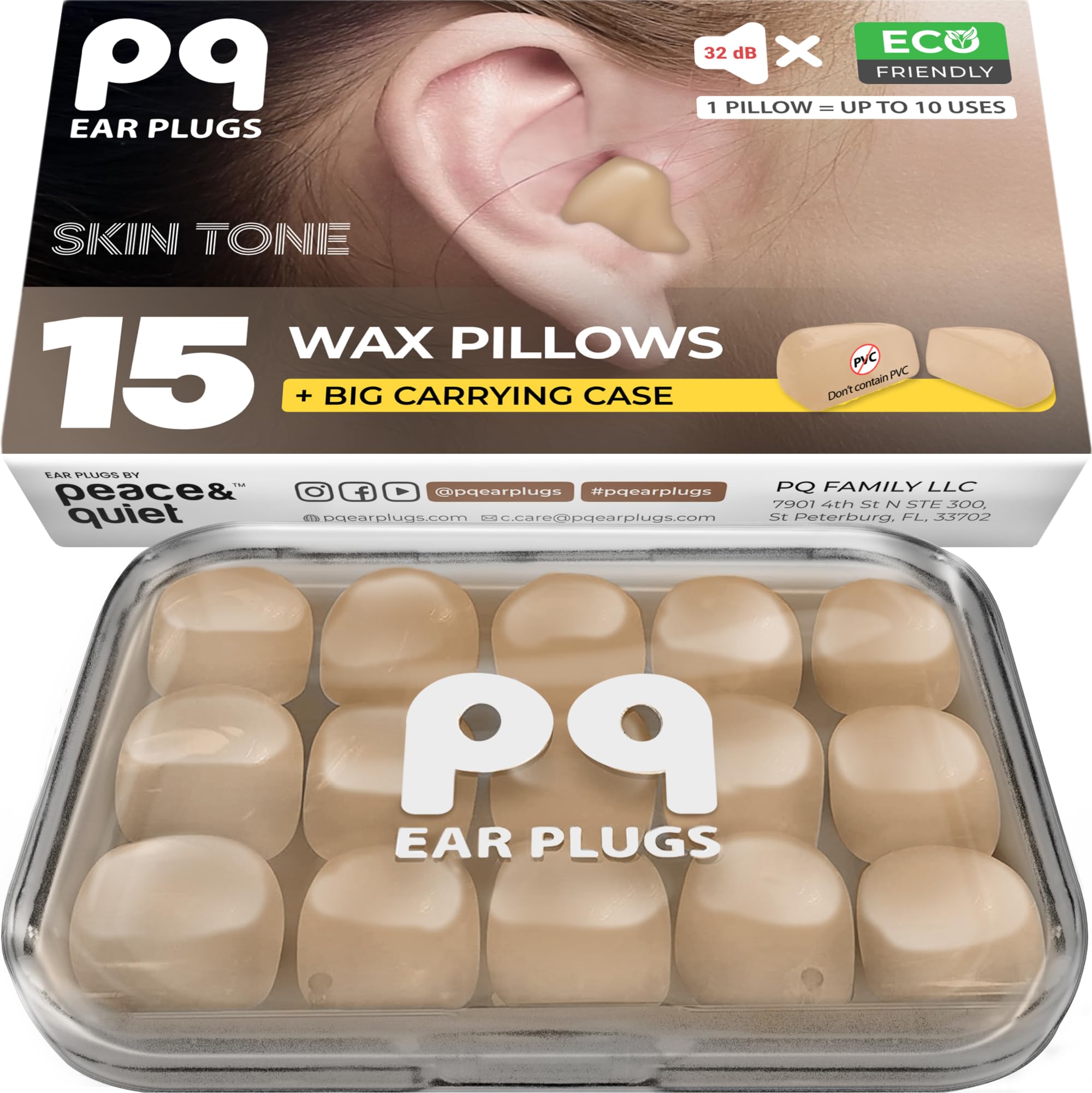 Amazon.com: PQ Silicone Ear Plugs for Sleeping - 15 Wax Earplugs for ...