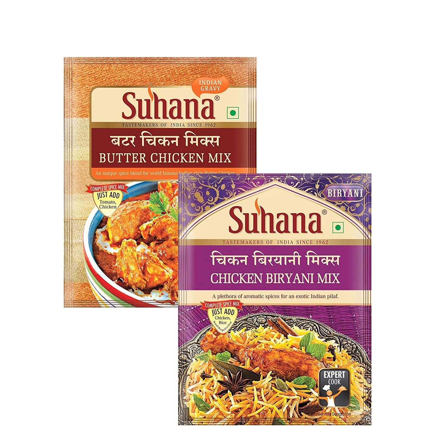 Suhana Chicken Biryani Mix 50g x 4, Butter Chicken 50g x 4 - Combo of 8 ...