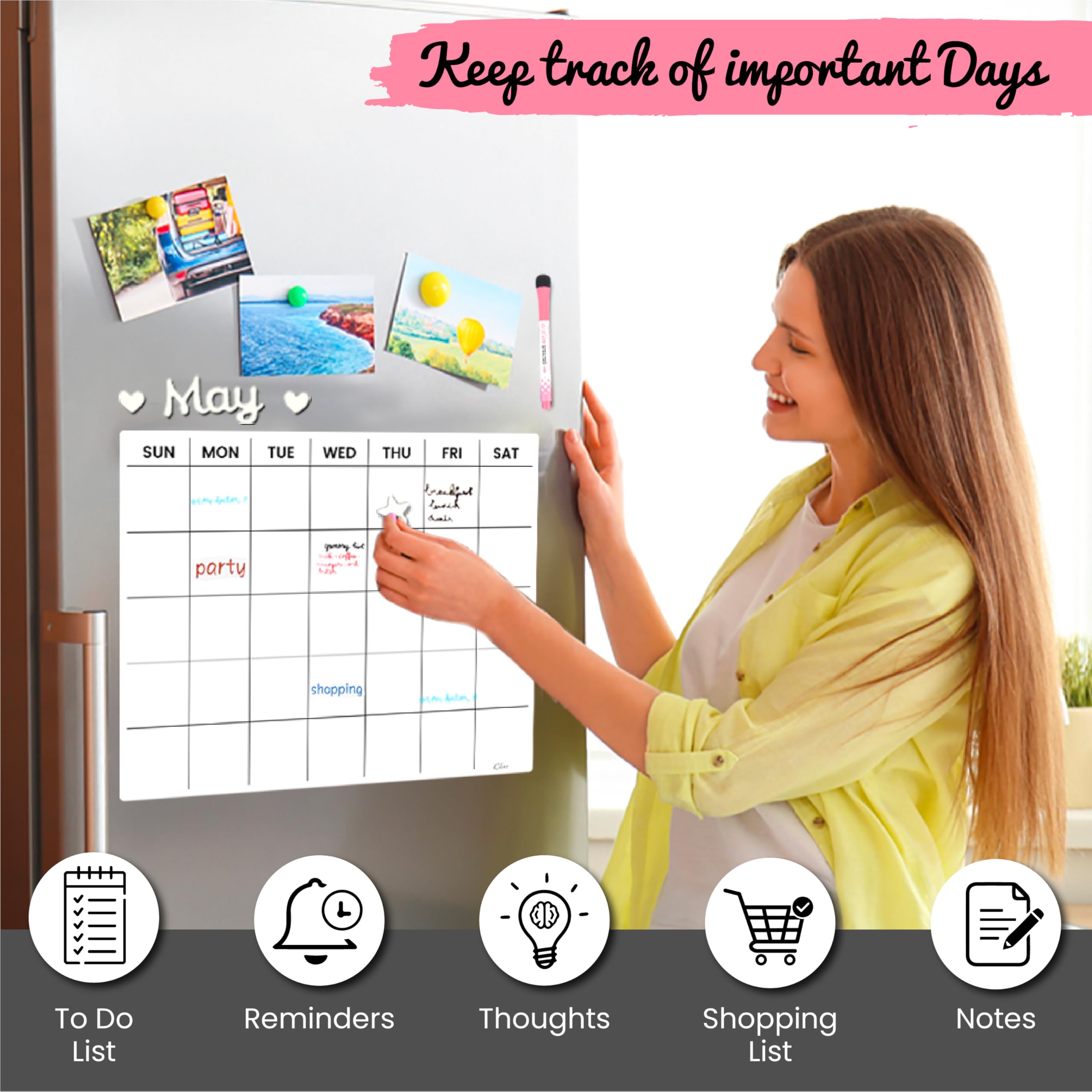 Snapklik.com : Magnetic Dry Erase Calendar For Refrigerator ...