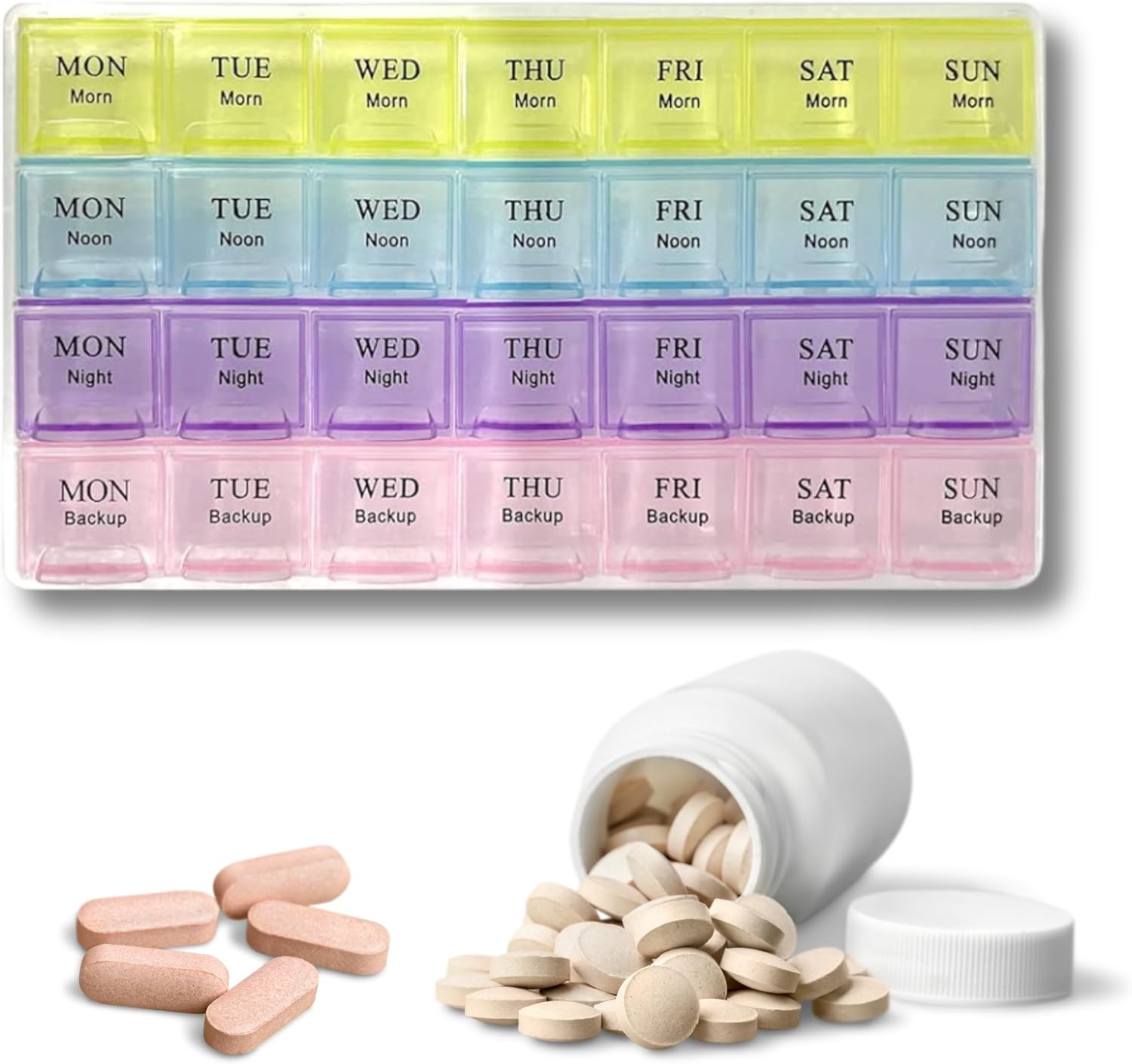 Glamified Weekly Pill Box 7 Day 28 Compartments Tablet Organiser |Large ...