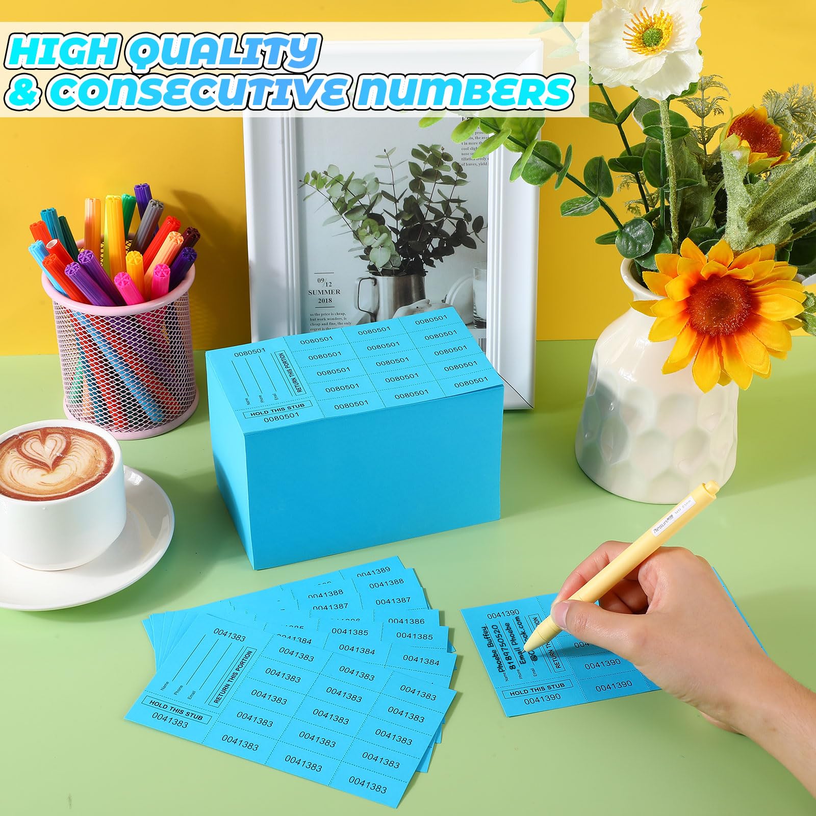 Snapklik.com : Kosiz 1000 Sheet 15 Bid Raffle Tickets Chinese Auction ...