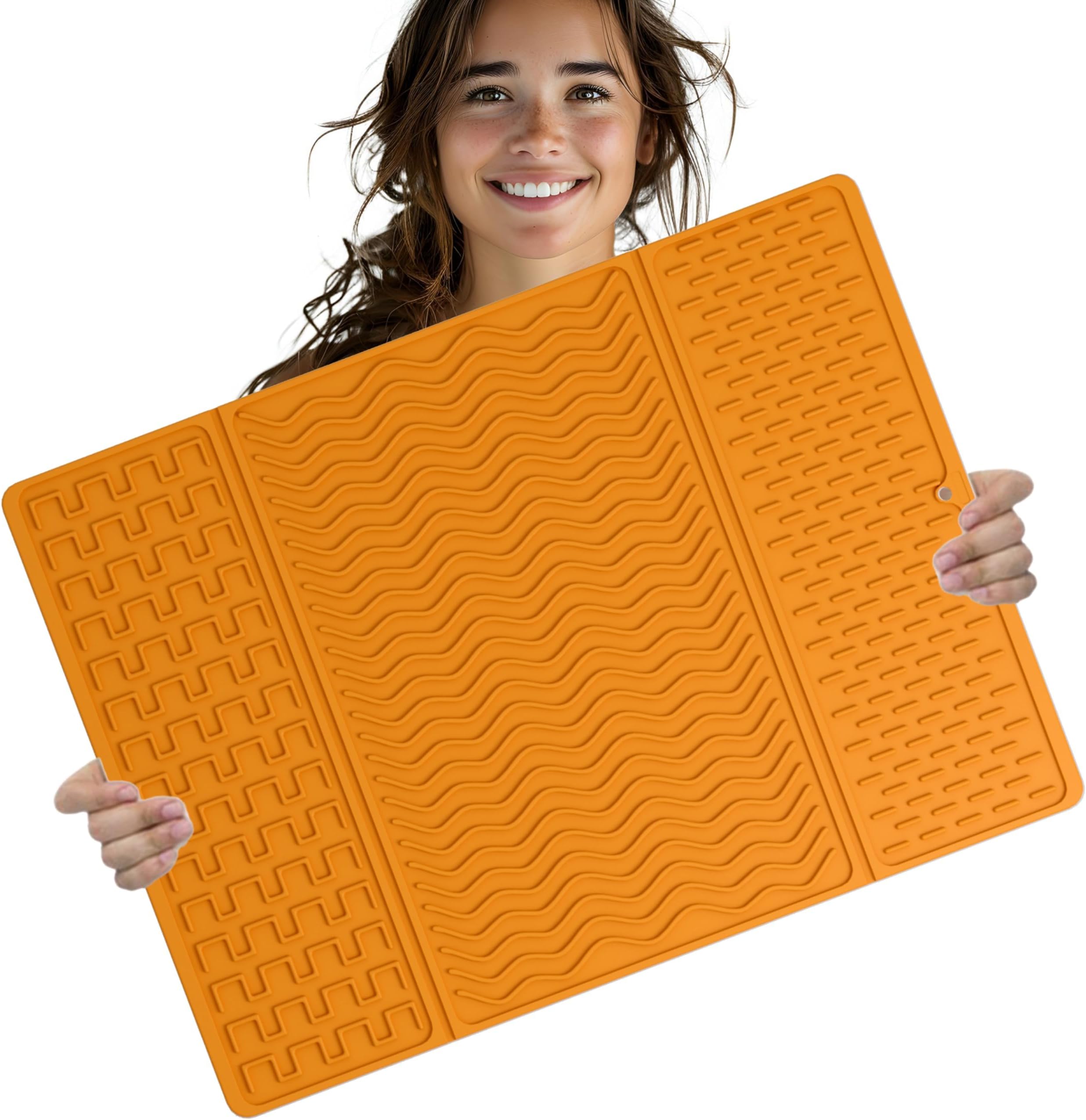 Amazon.com: xigua Orange Solid Color Dish Drying Mat Absorbent ...