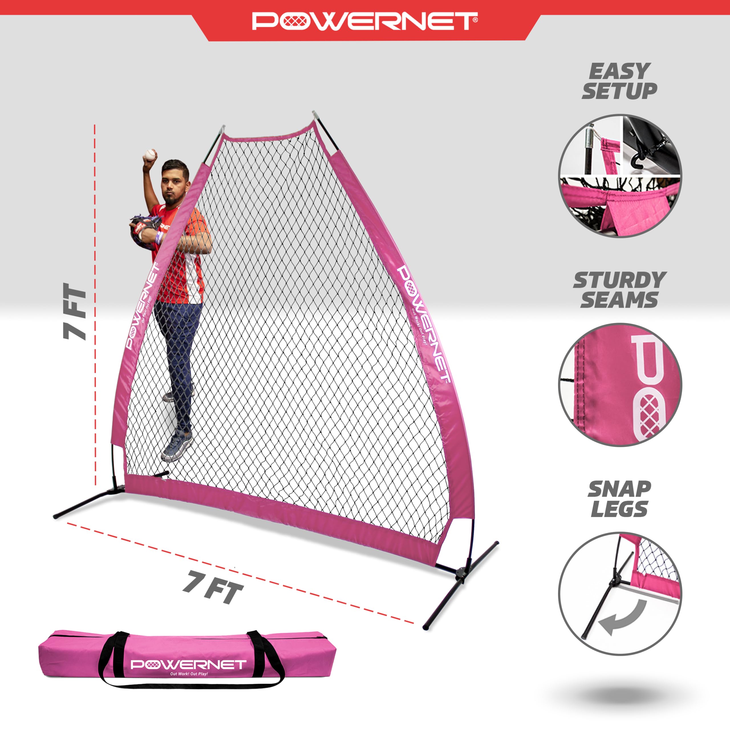 Snapklik.com : Powernet Portable Baseball Practice Net For Pitching And ...