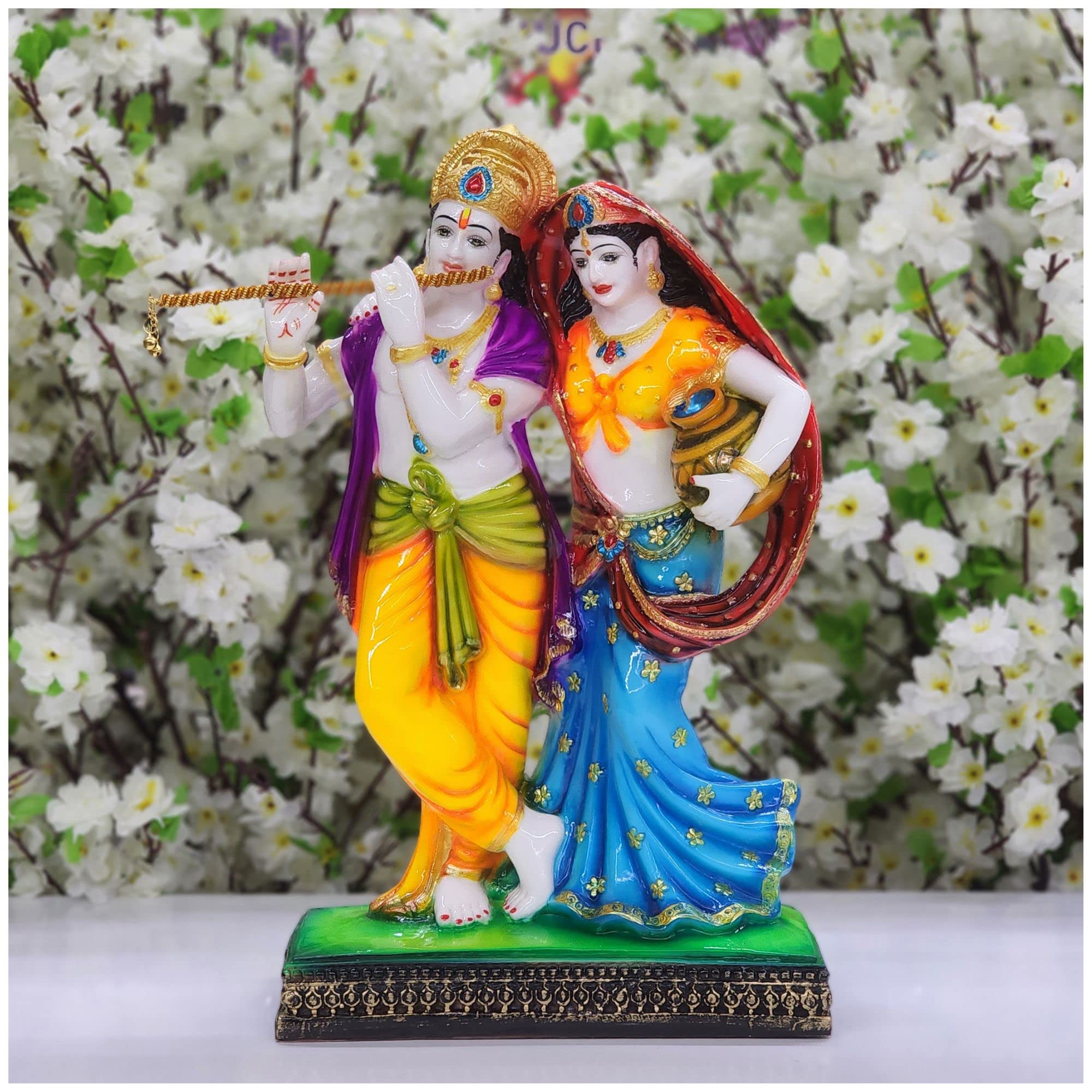 Buy AtoZ India Cart Radha Krishna Statue in Resin Lord Krishna with ...
