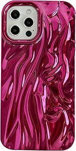 Amazon.com: Caseative for iPhone 12 Pro Max Case,Pleated Water Ripple Chrome Wave Pattern Soft ...